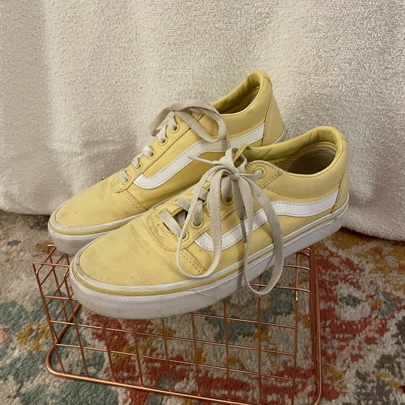 Shoes | Pastel Yellow Low Top Vans | Poshmark